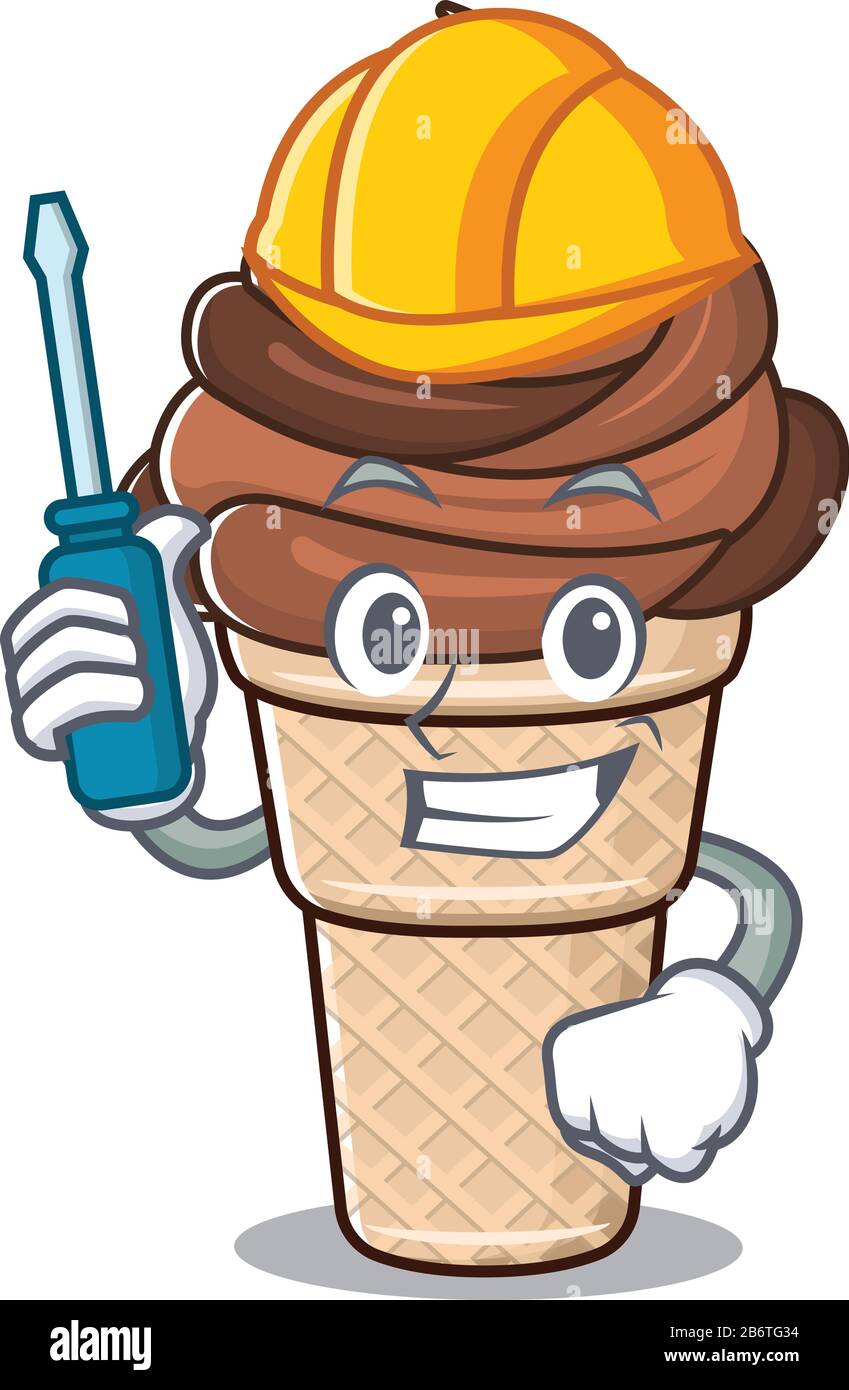 Smart automotive chocolate ice cream presented in cartoon character ...