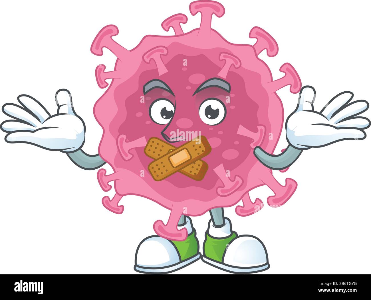 Corona virus parasite cartoon character design concept showing silent ...