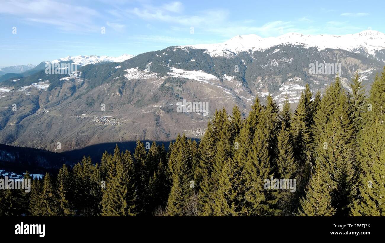 Aerial view of alpine forest hi-res stock photography and images - Alamy