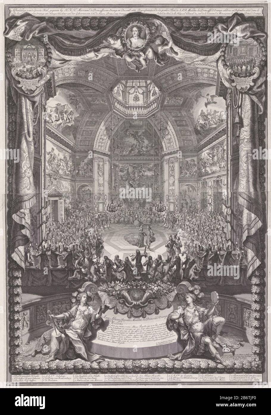 Het grote bal te Den Haag bij de geboorte van de prins van Oranje, 1686 ...