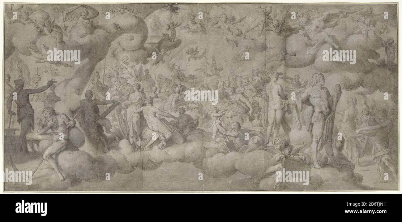 Het huwelijk van Cupido en Psyche Draft prent. Manufacturer : artist ...