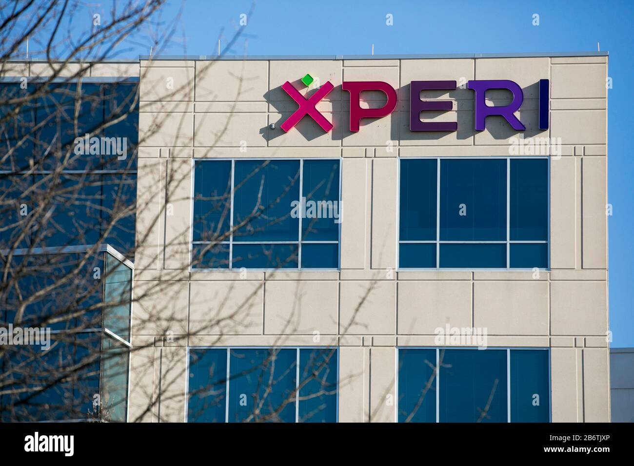 A logo sign outside of a facility occupied by Xperi Corporation in ...