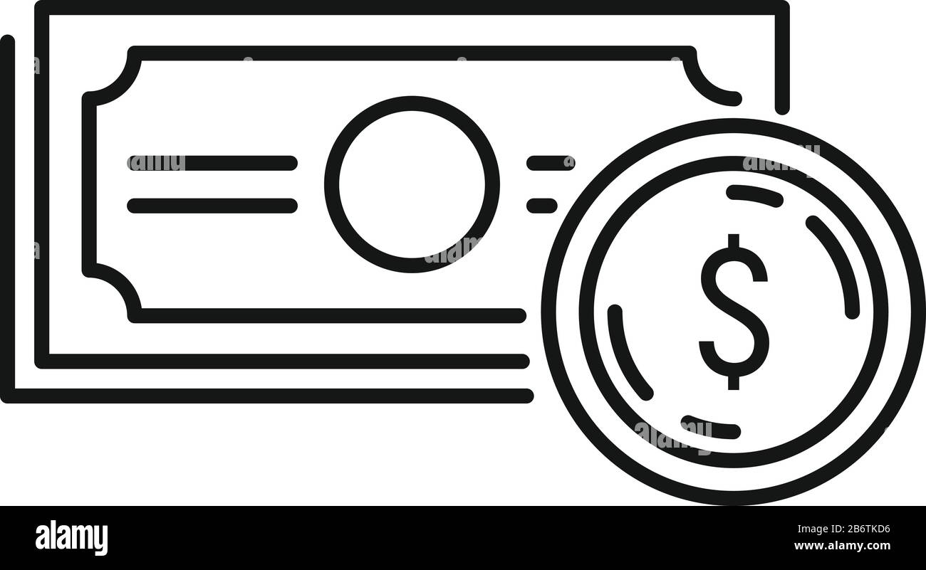 Money cash icon. Outline money cash vector icon for web design isolated ...