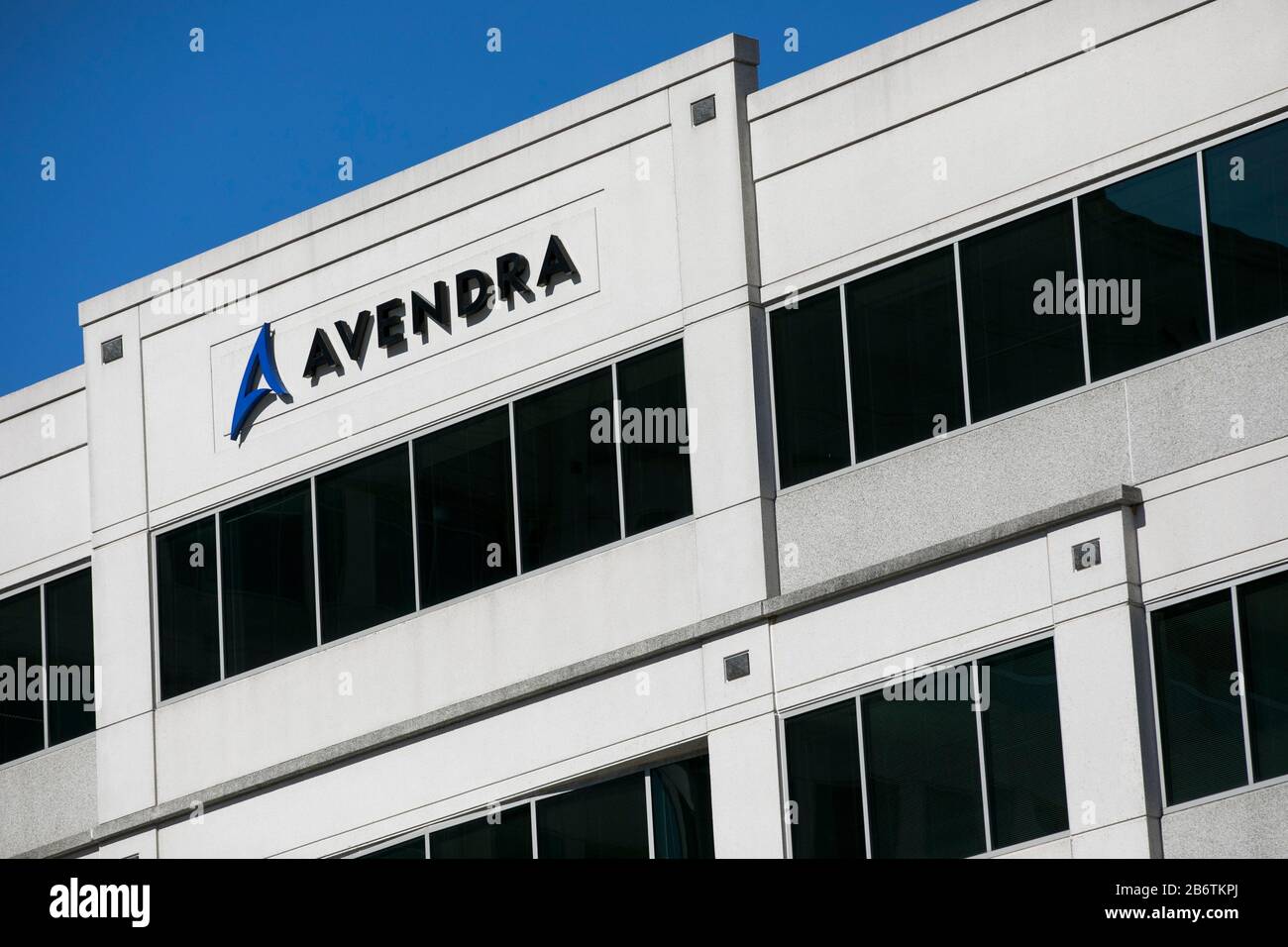A logo sign outside of the headquarters of Avendra in Rockville ...