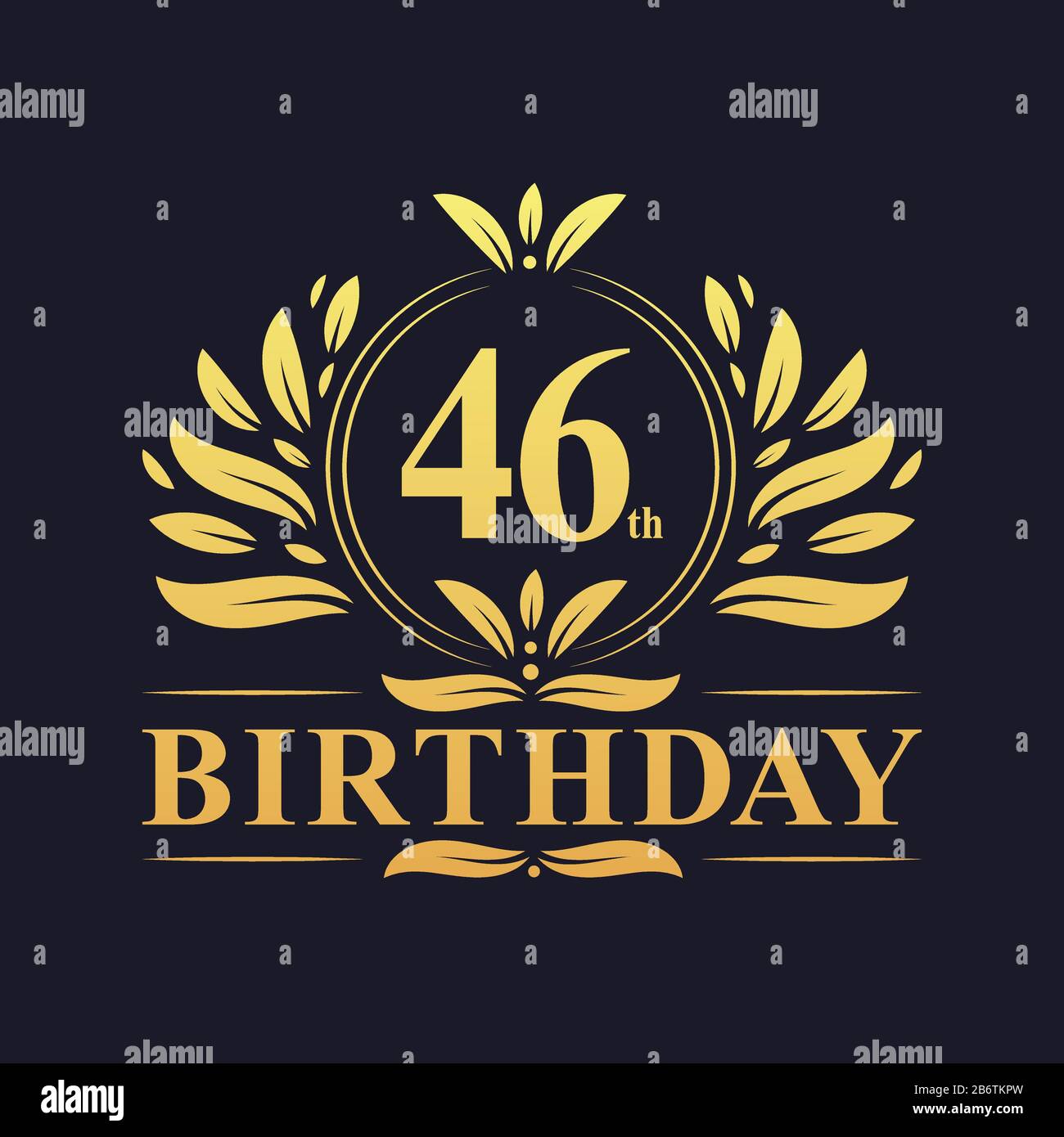 46th Birthday Design, luxurious golden color 46 years Birthday ...
