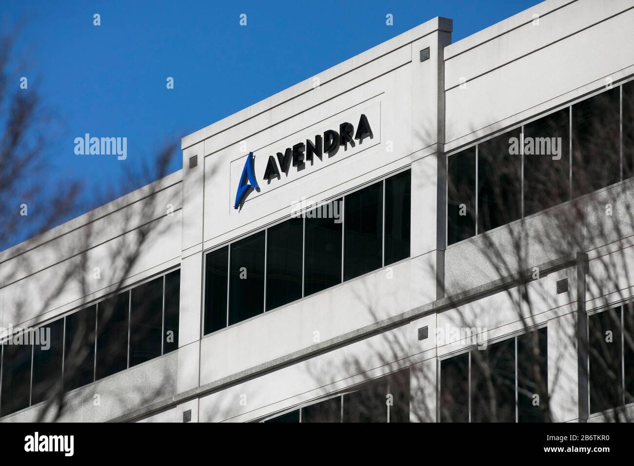 A logo sign outside of the headquarters of Avendra in Rockville ...
