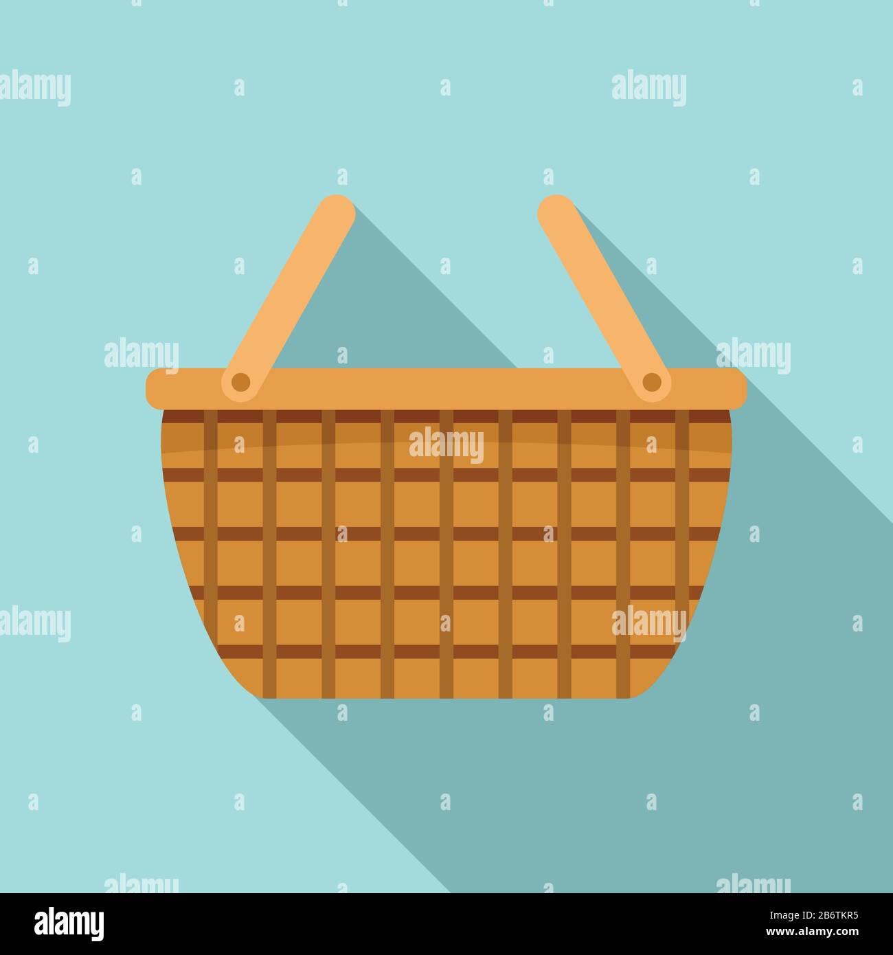 Wicker hamper icon. Flat illustration of wicker hamper vector icon for ...