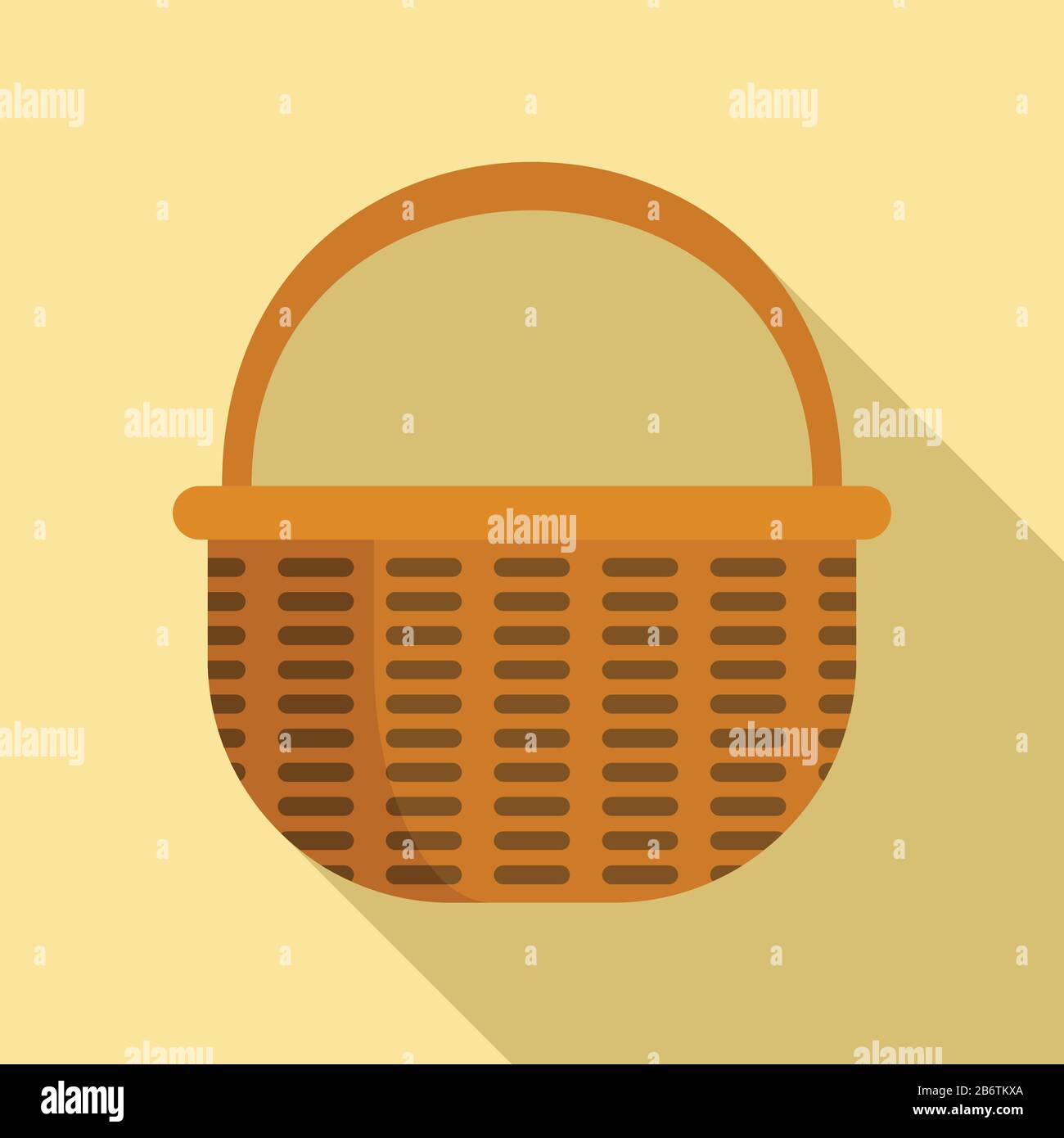 Wooden wicker icon. Flat illustration of wooden wicker vector icon for ...