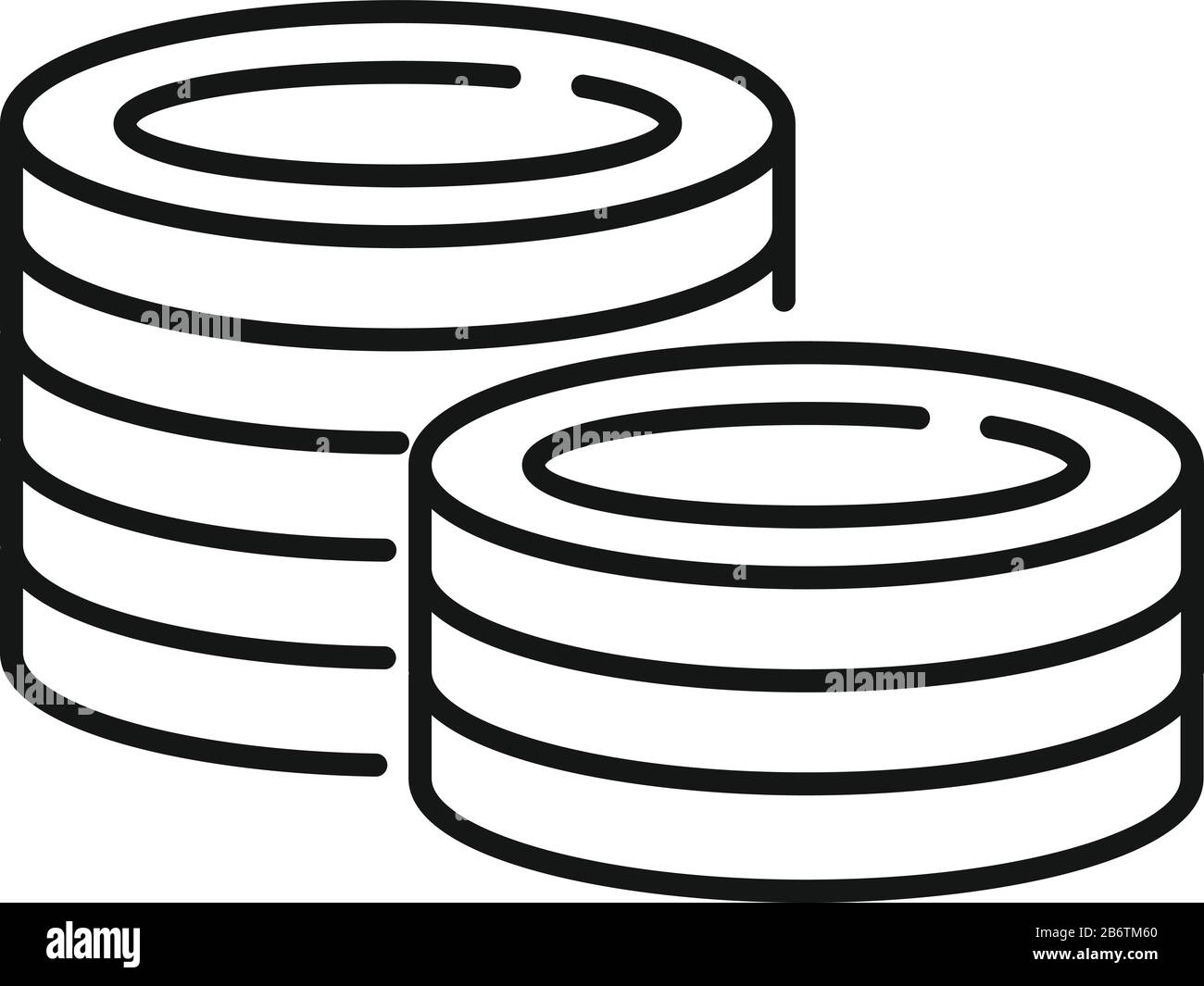 Money coins icon. Outline money coins vector icon for web design ...