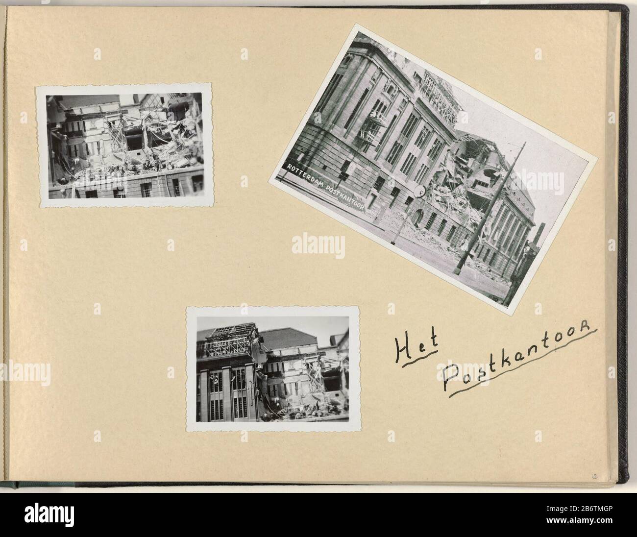 Het postkantoor, Rotterdam Album Leaf with a picture postcard of the ...