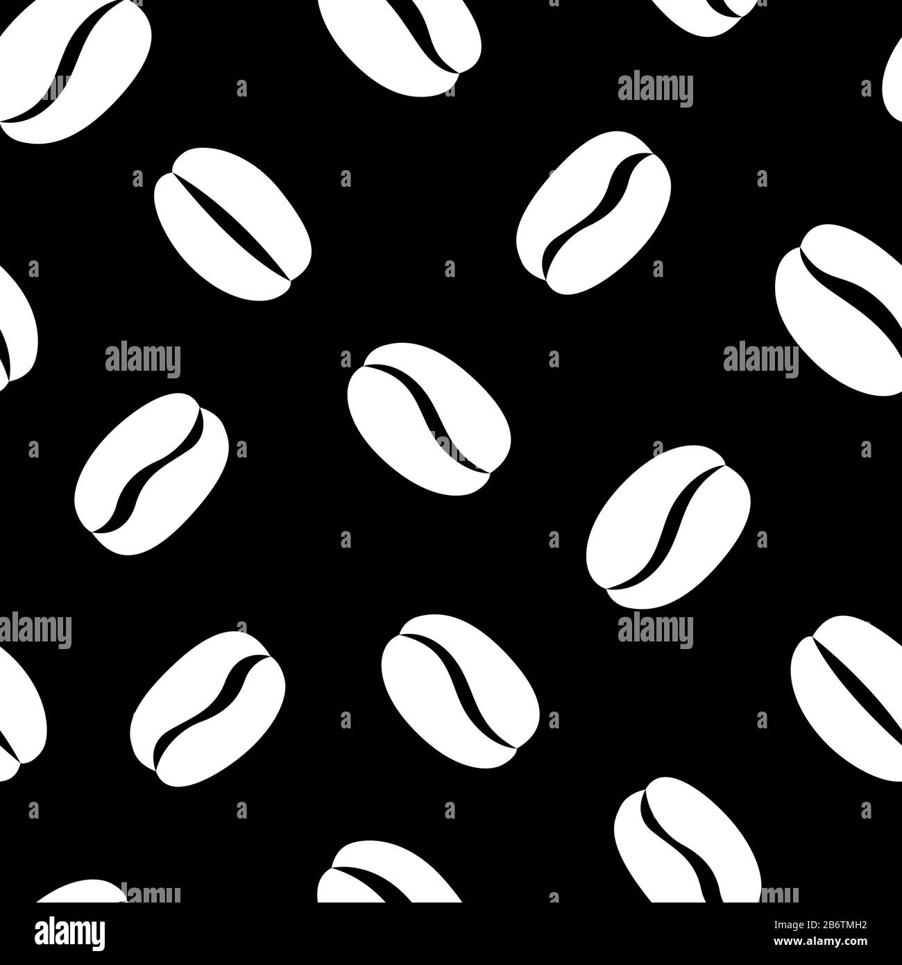 Simple coffee bean silhouette seamless pattern. Vector illustration for ...