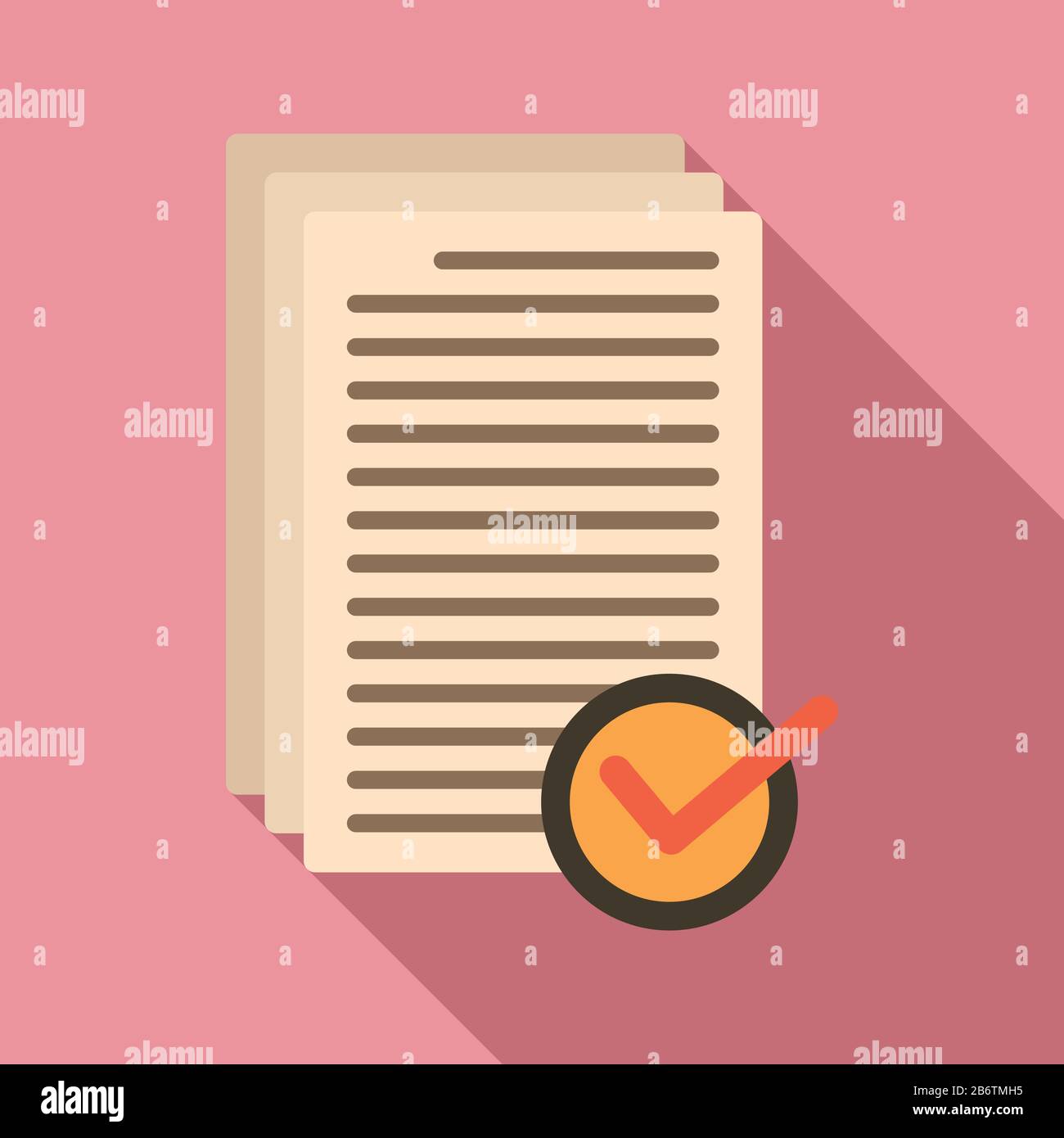 Receive approved documents icon. Flat illustration of receive approved ...