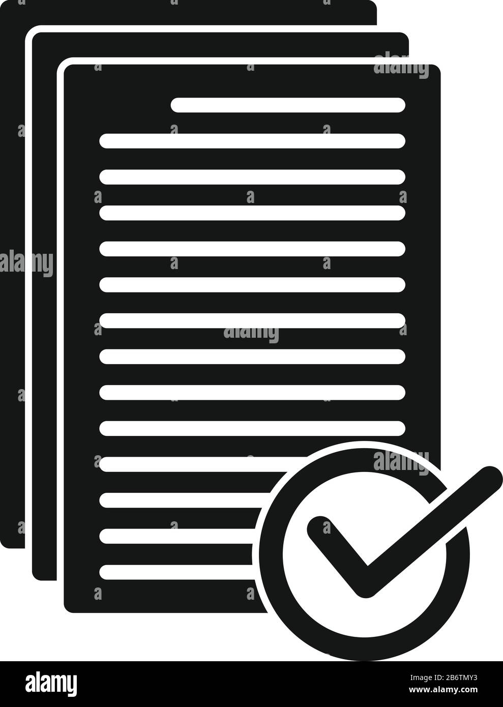 Receive approved documents icon. Simple illustration of receive ...