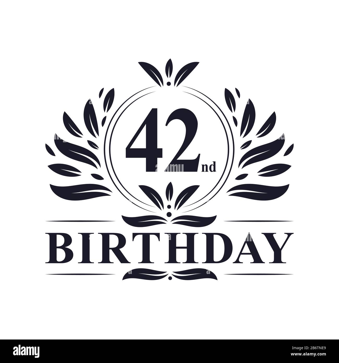 42 years Birthday logo, luxury 42nd Birthday design celebration Stock ...