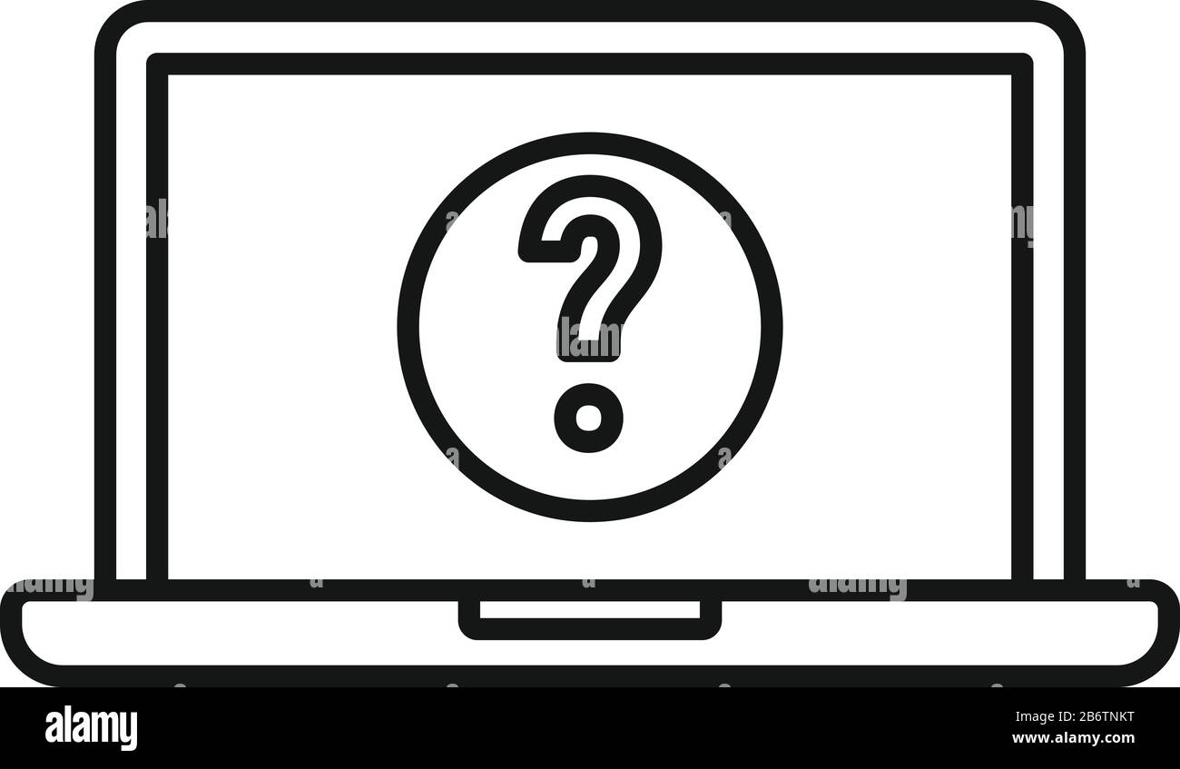 Laptop password request icon. Outline laptop password request vector ...