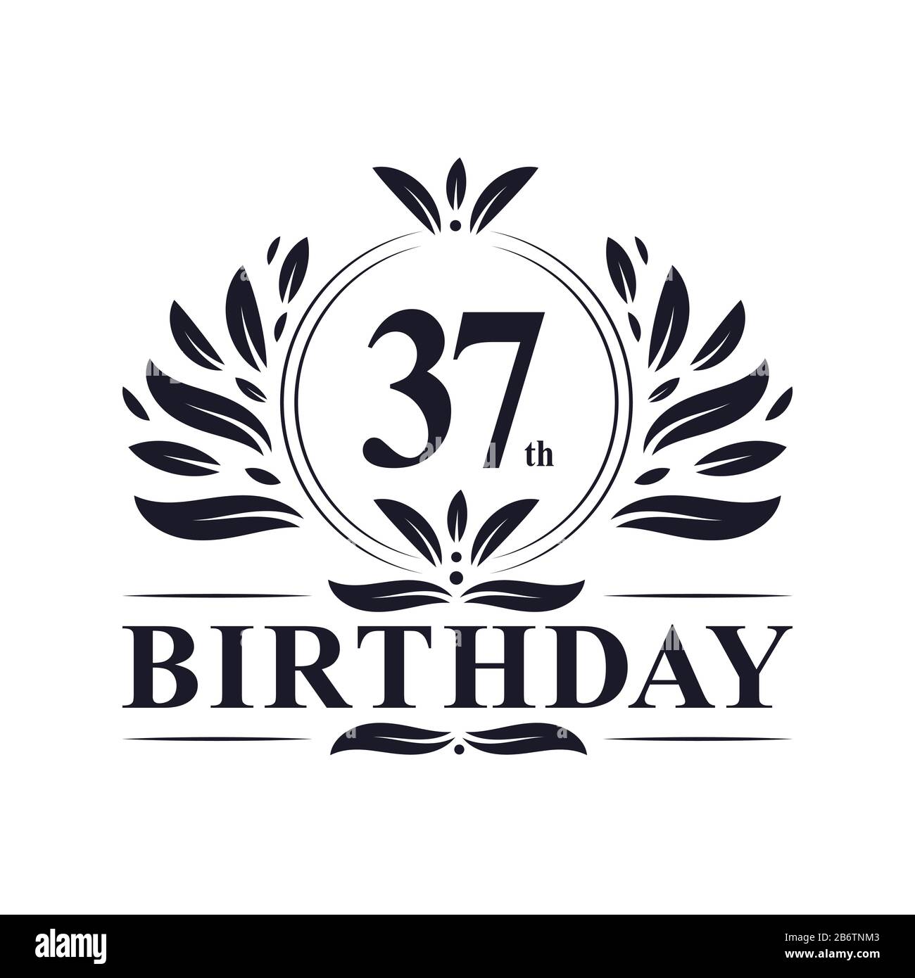 37 years Birthday logo, luxury 37th Birthday design celebration Stock ...