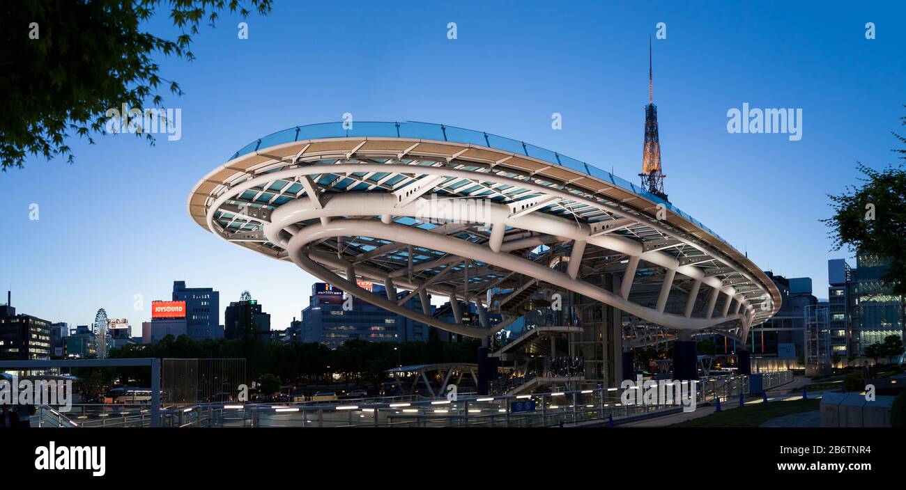 Nagoya cityscape at night in Japan., public location Stock Photo - Alamy
