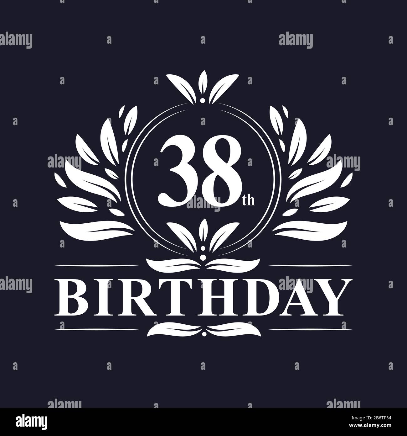 38th Birthday celebration, luxury 38 years Birthday logo design Stock ...
