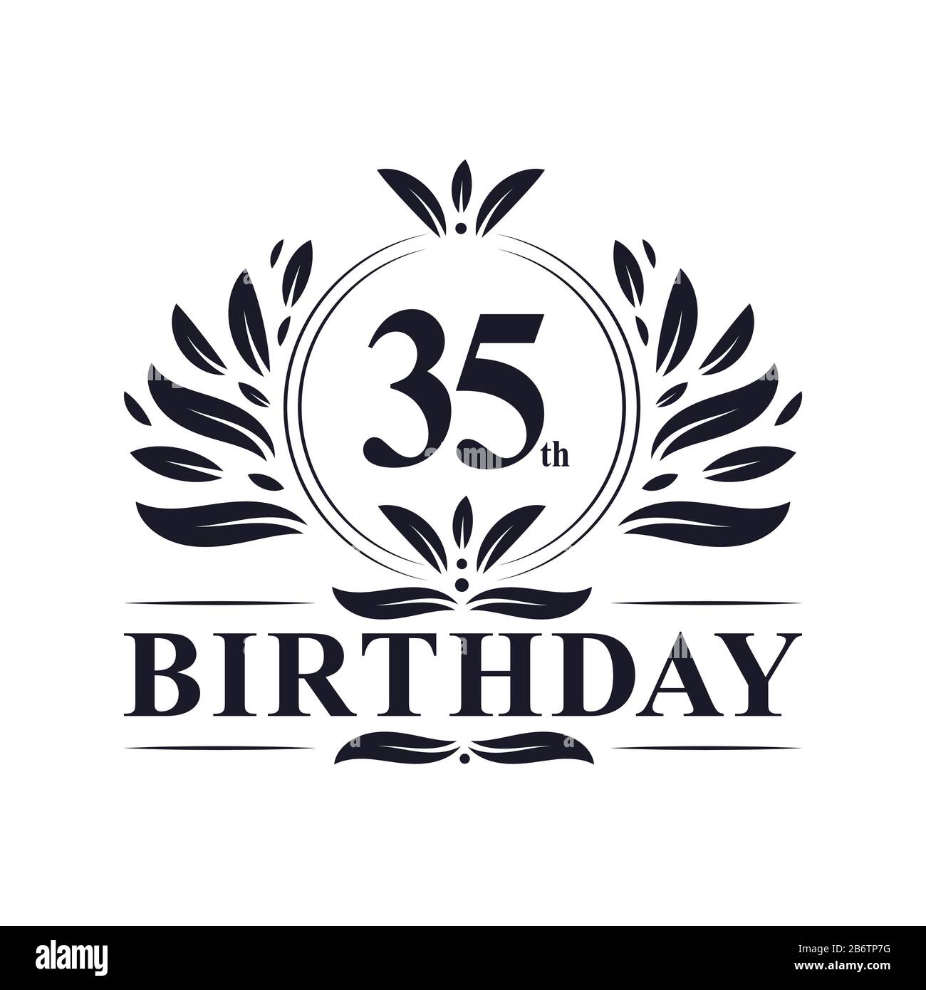 35th Birthday celebration, luxury 35 years Birthday logo design Stock ...