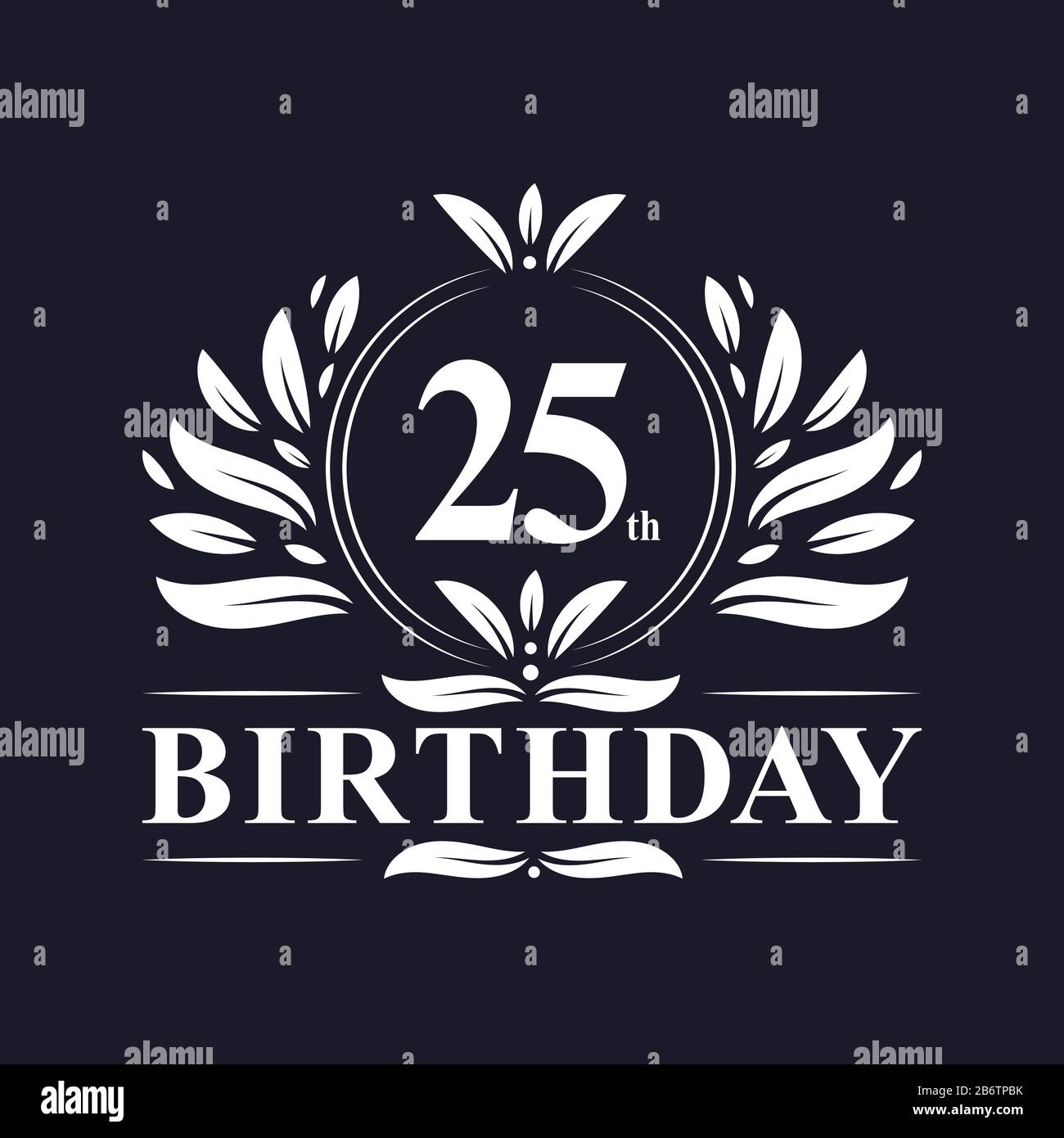 25th Birthday celebration, luxury 25 years Birthday logo design Stock ...