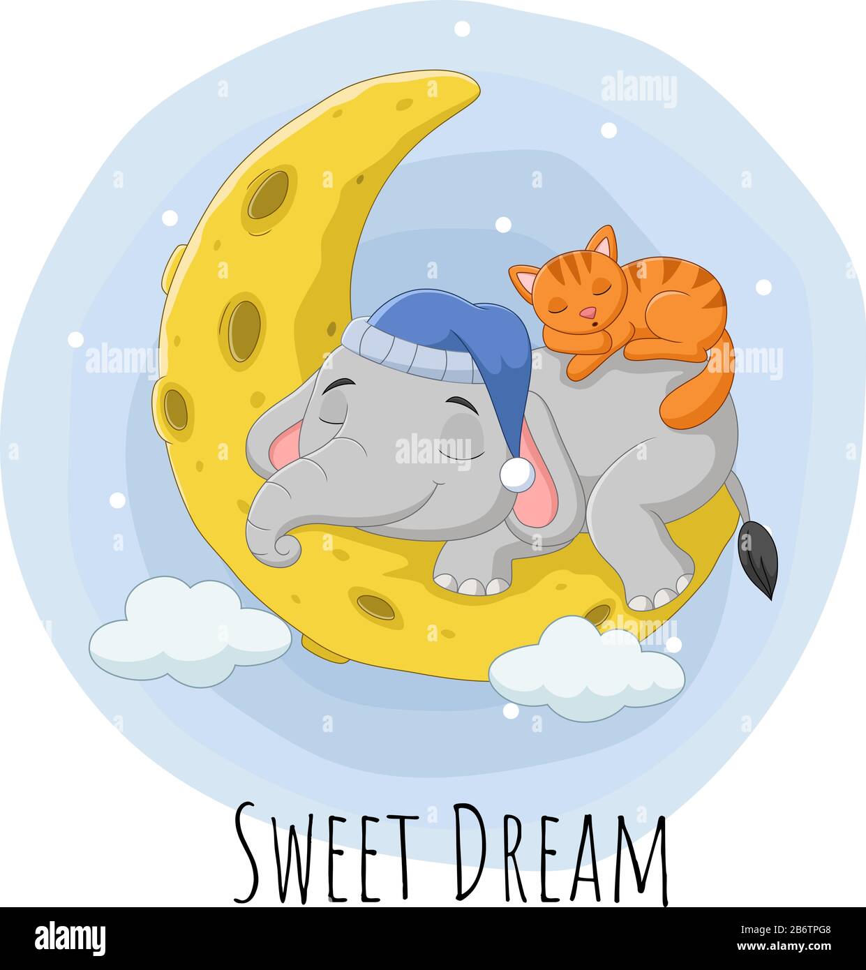 Sleeping cat on cloud Stock Vector Images - Alamy