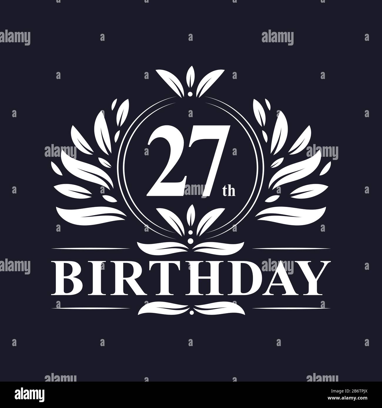 27 years Birthday logo, luxury 27th Birthday design celebration Stock ...