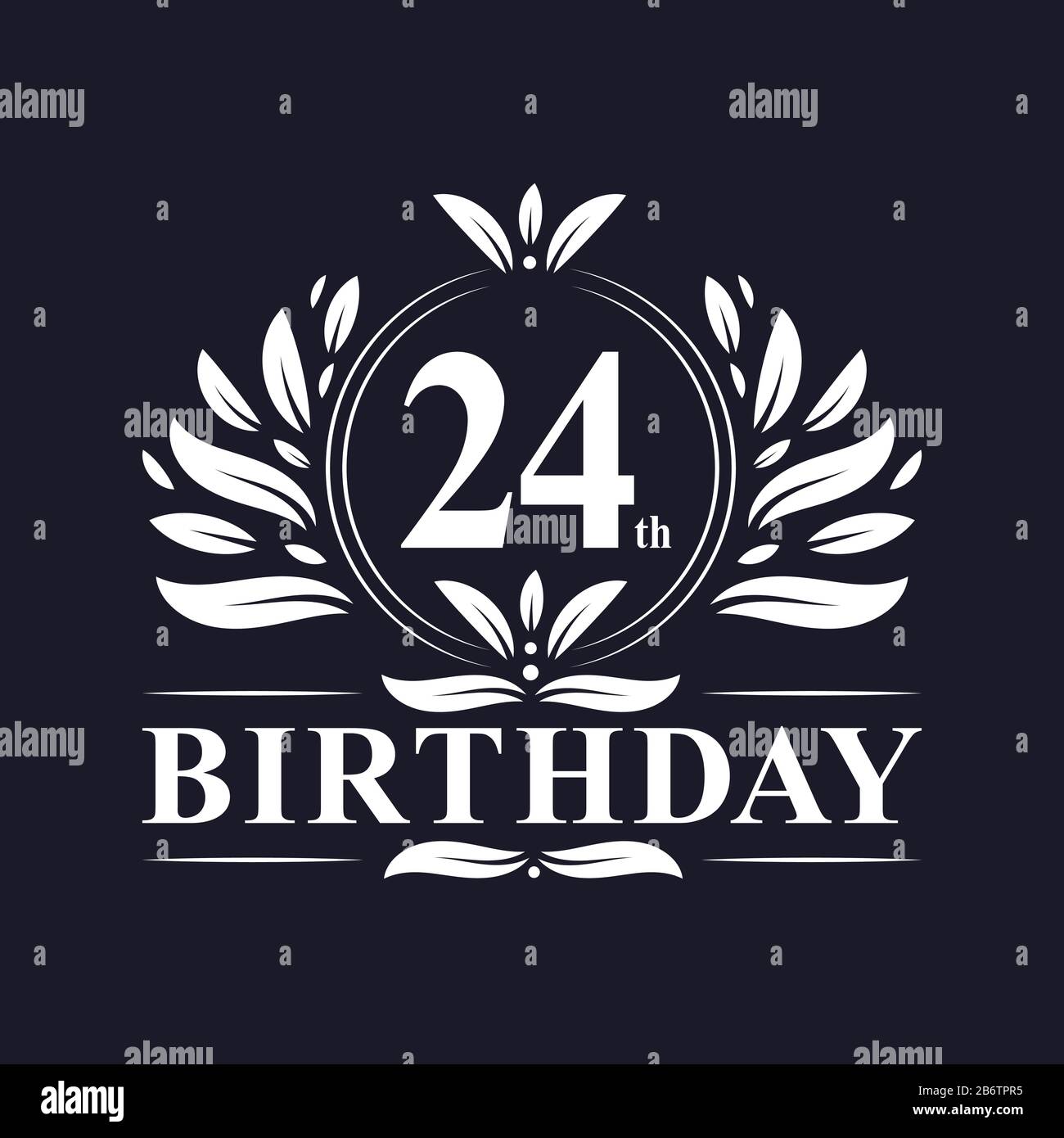 24th Birthday celebration, luxury 24 years Birthday logo design Stock ...