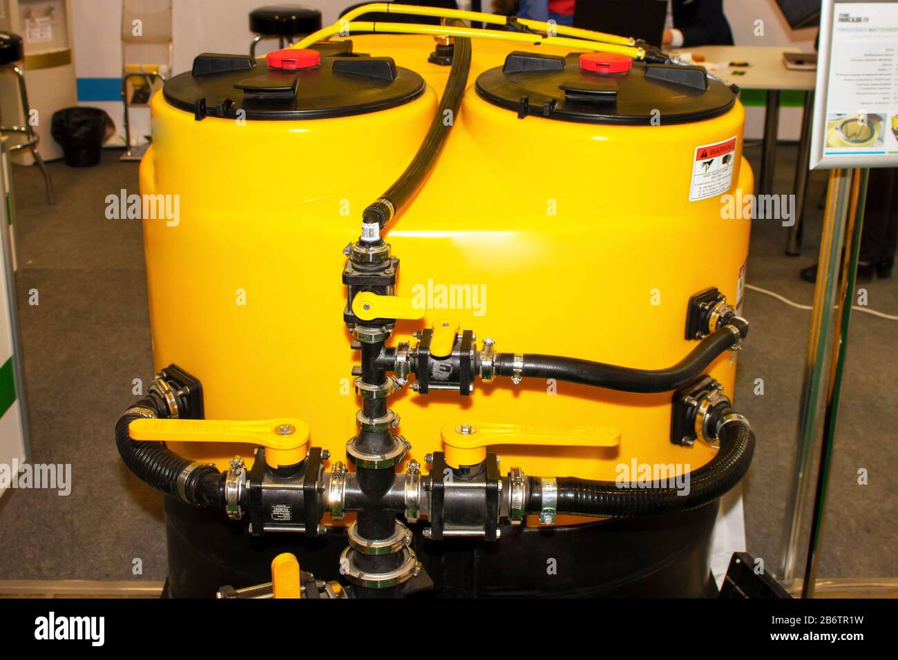 Large white tank for water and industrial needs. Big water tank with ...