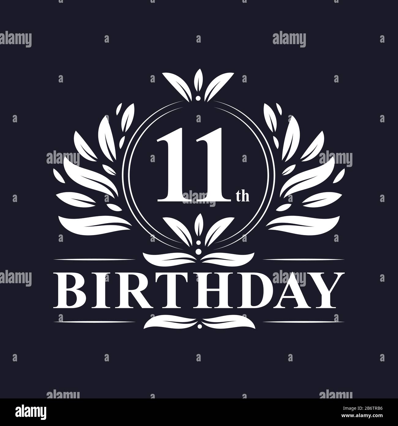 11th Birthday celebration, luxury 11 years Birthday logo design Stock ...