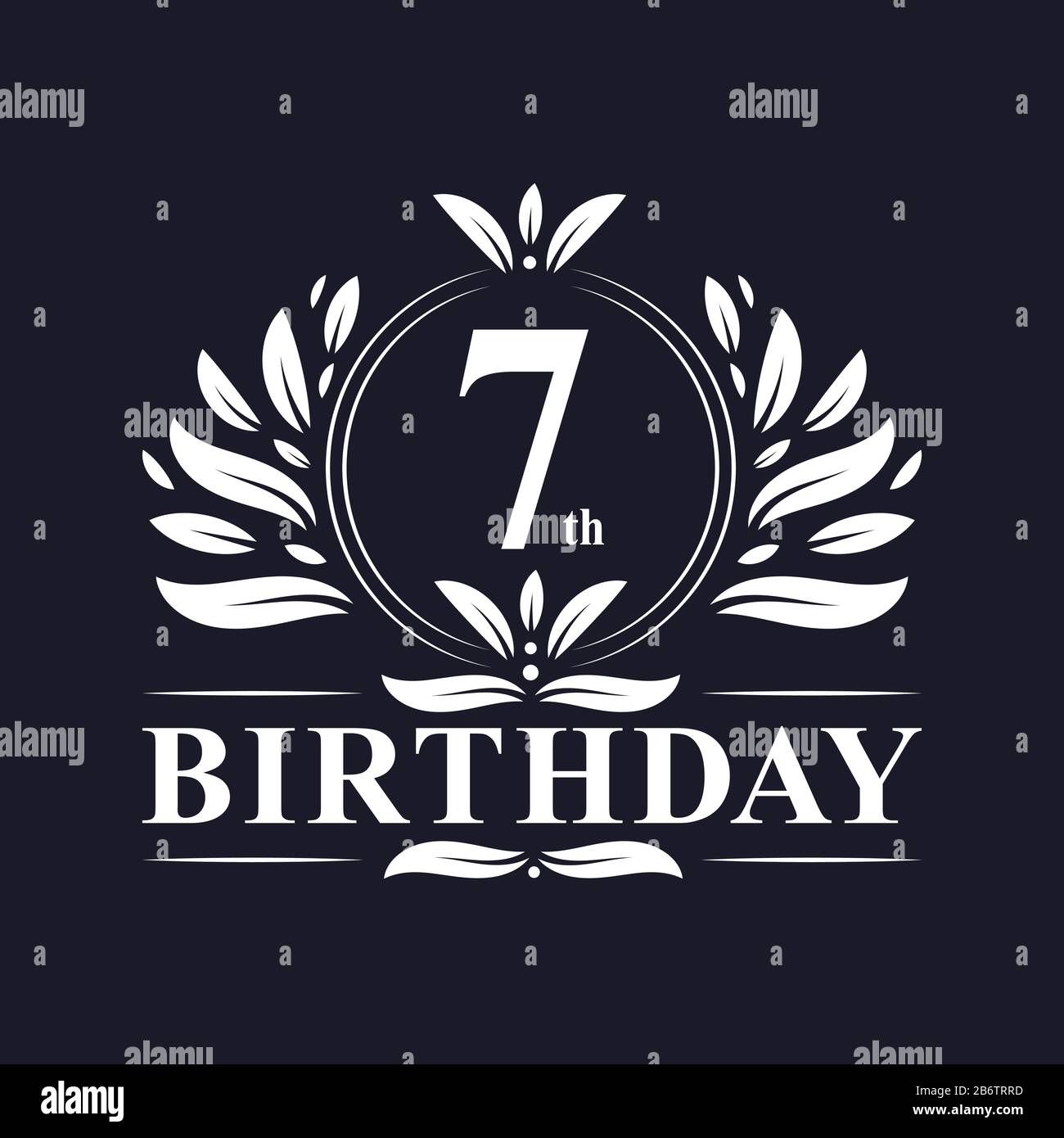 7 years Birthday logo, luxury 7th Birthday design celebration Stock ...