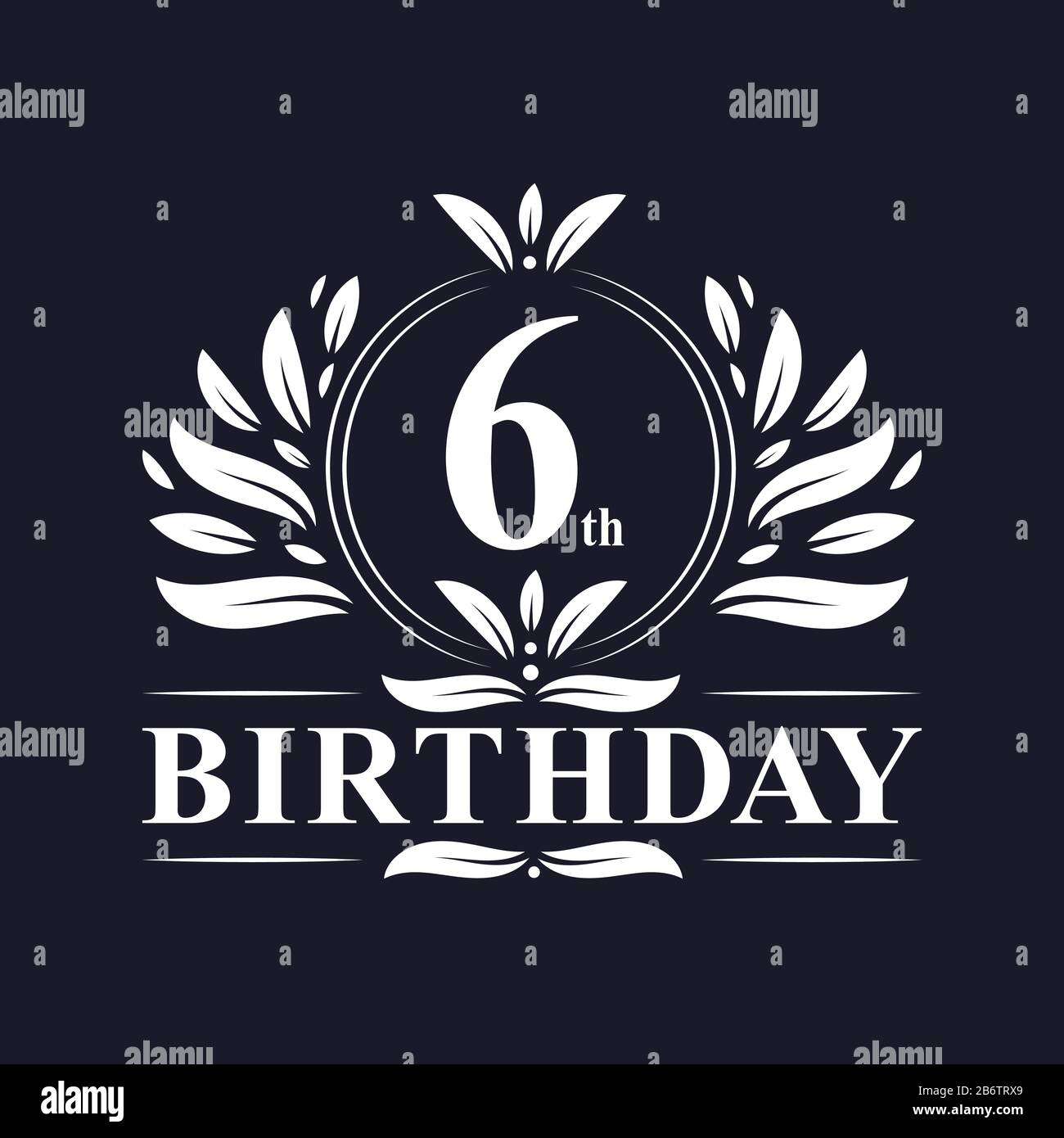 6th Birthday celebration, luxury 6 years Birthday logo design Stock ...