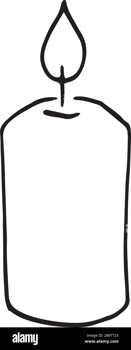 Candle ,line art, vector outline, hand drawnillustration Stock Vector ...