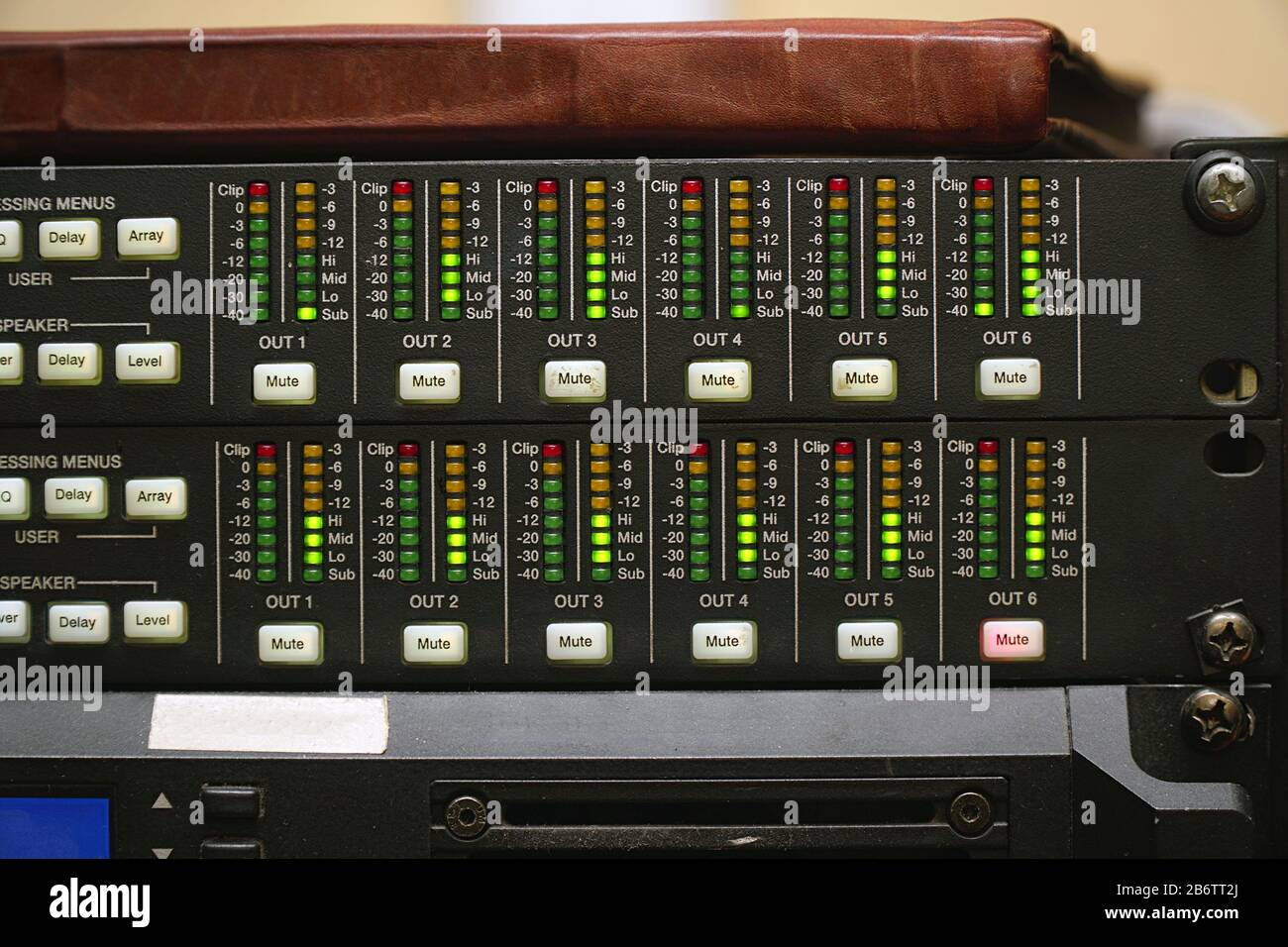 The volume indicator on the amplifier panel Stock Photo - Alamy