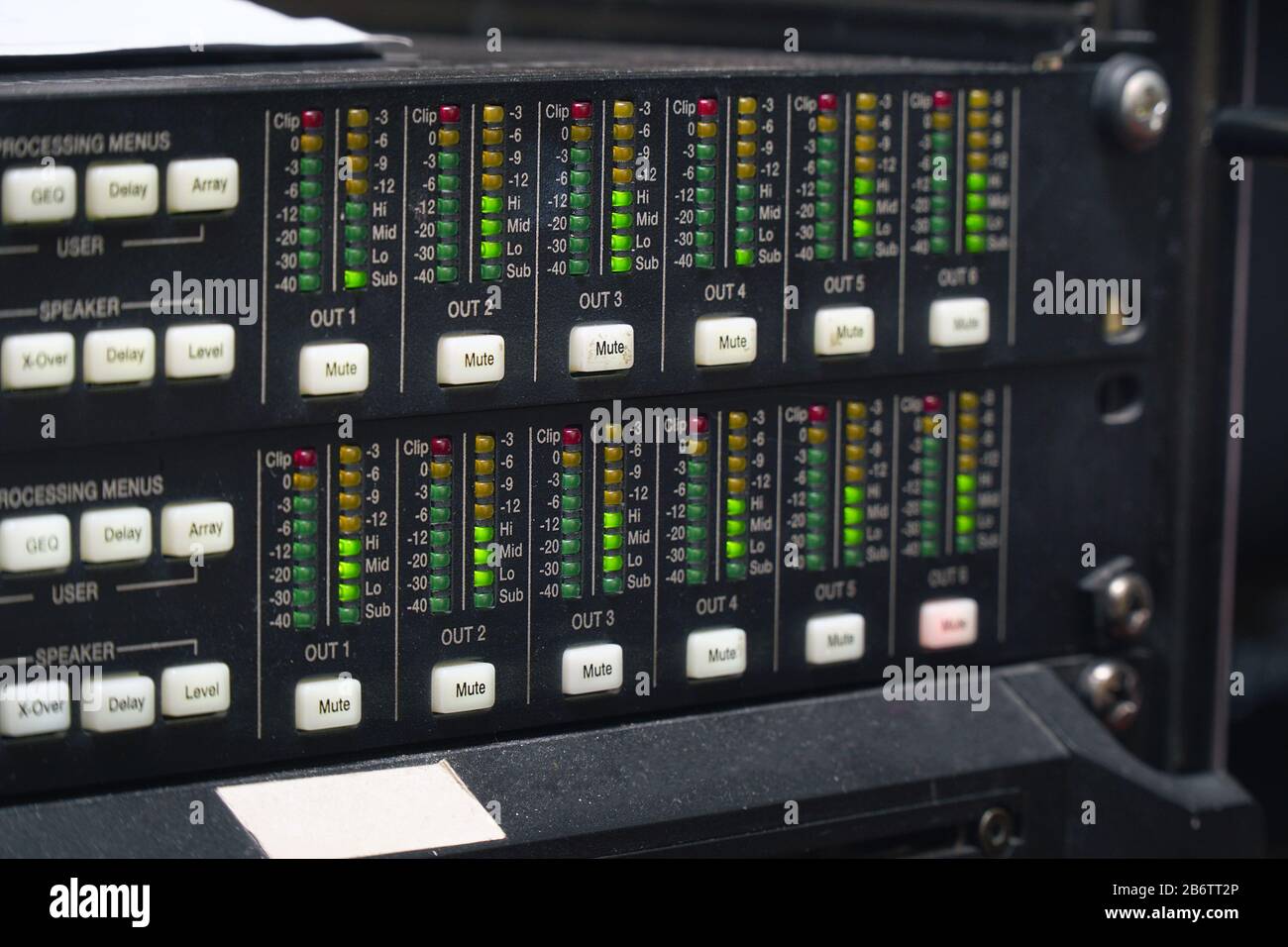 The volume indicator on the amplifier panel Stock Photo - Alamy