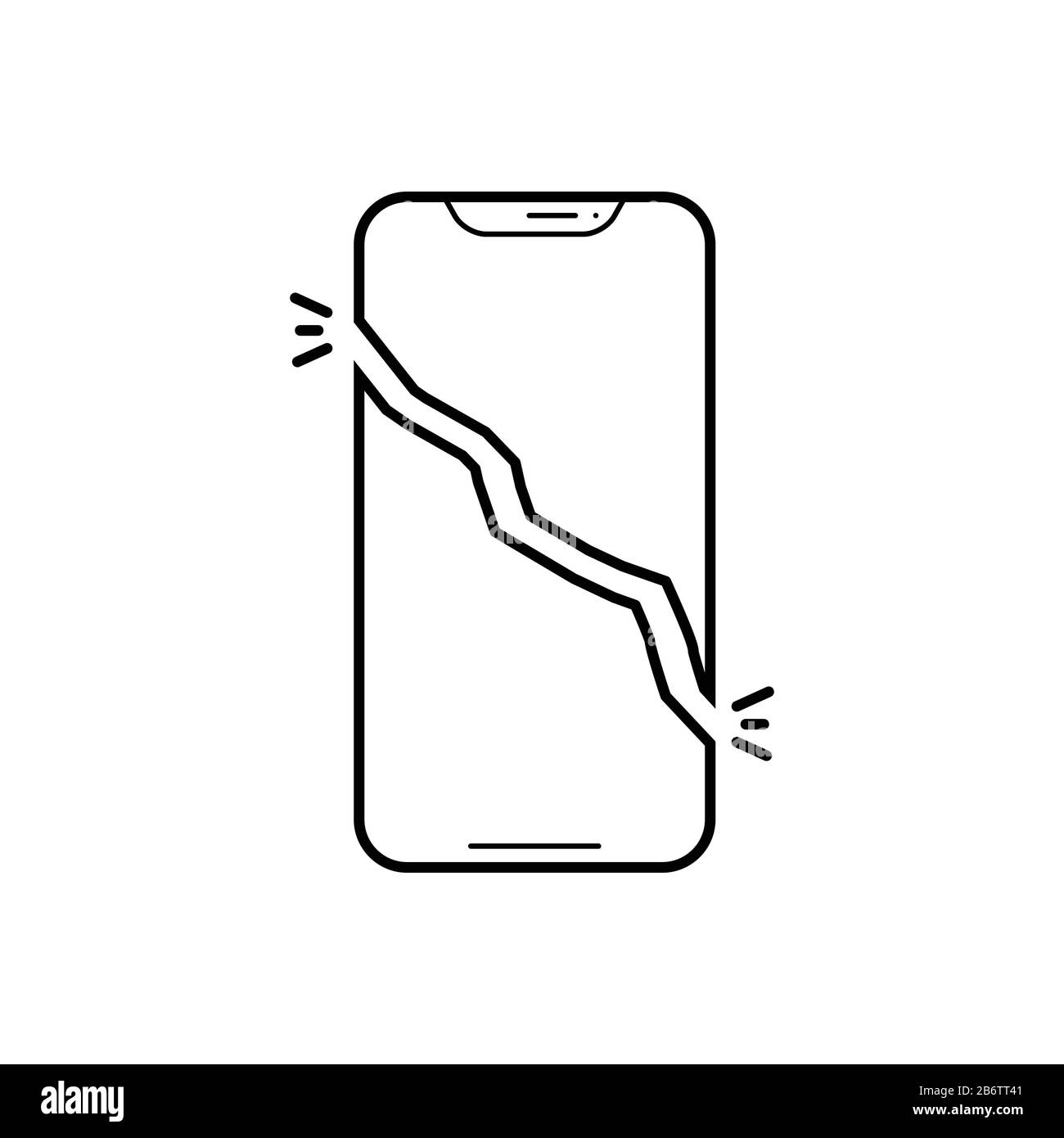 Broken smartphone vector vector vectors Black and White Stock Photos ...