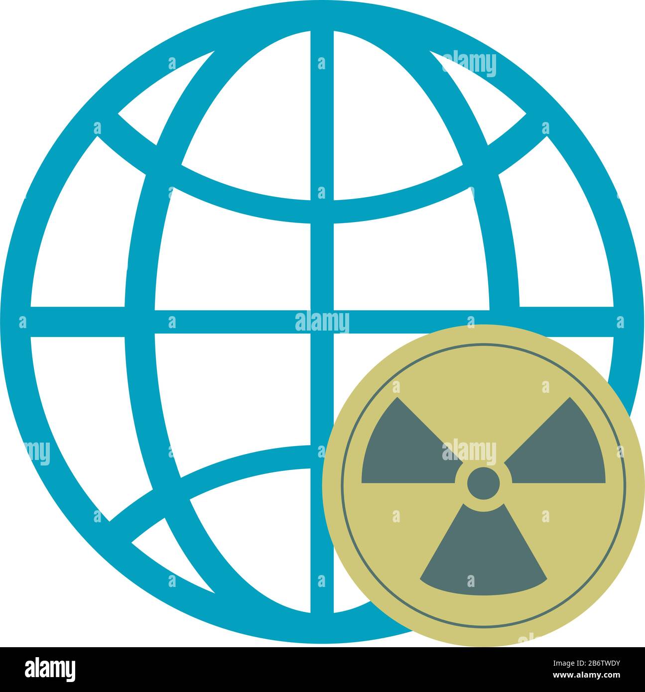 nuclear symbol caution with sphere planet Stock Vector Image & Art - Alamy