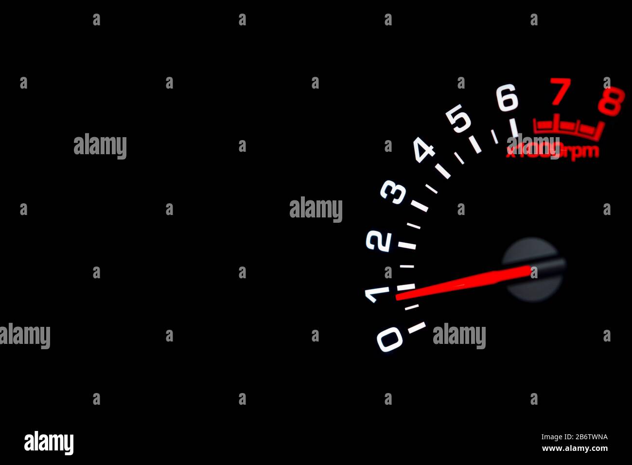 Close up shot of a tachometer in car. Car dashboard. Dashboard details ...