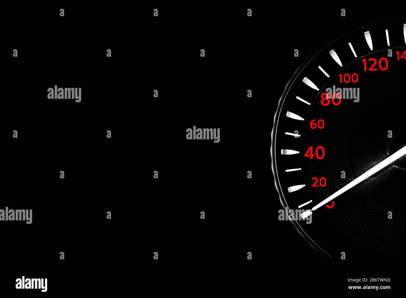 Close up shot of speedometer in car. Car dashboard. Dashboard details ...