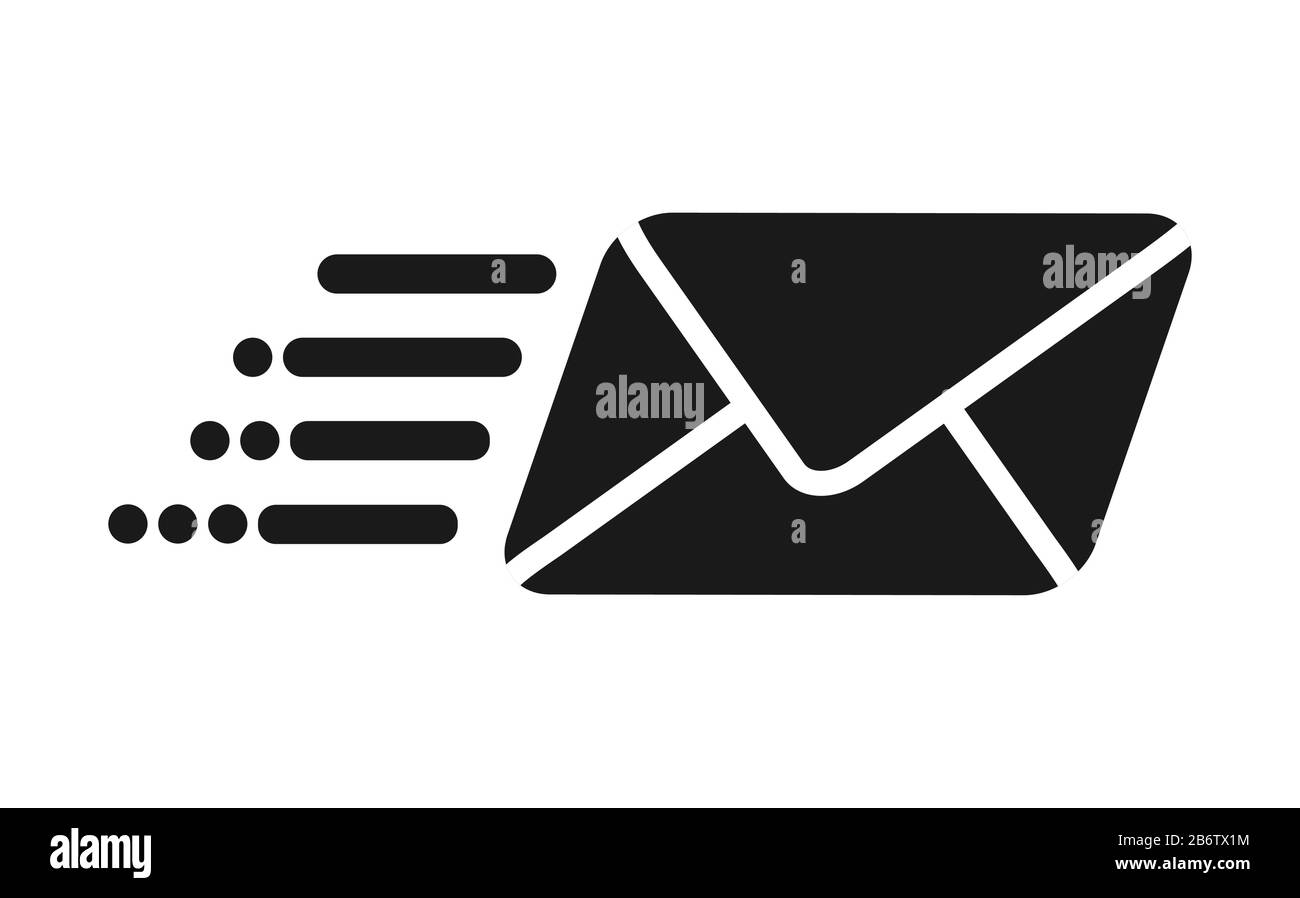 Vector icon of the sent message, filled contour. Simple flat design ...