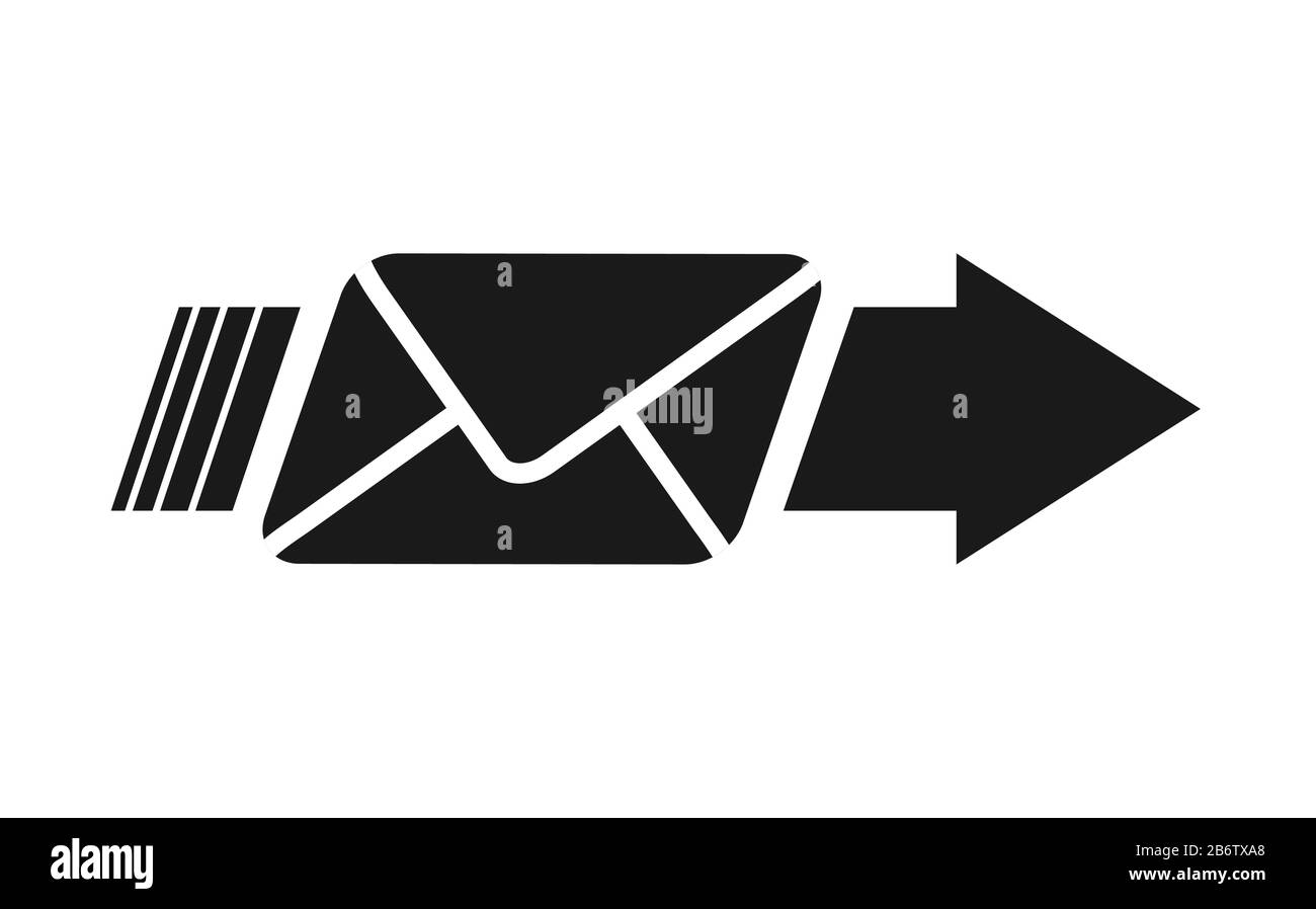Vector icon of the sent message, filled contour. Simple flat design ...