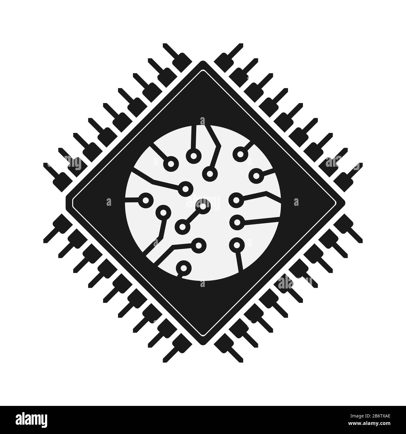 Chip icon. Chip of an electronic device. Simple flat design Stock ...