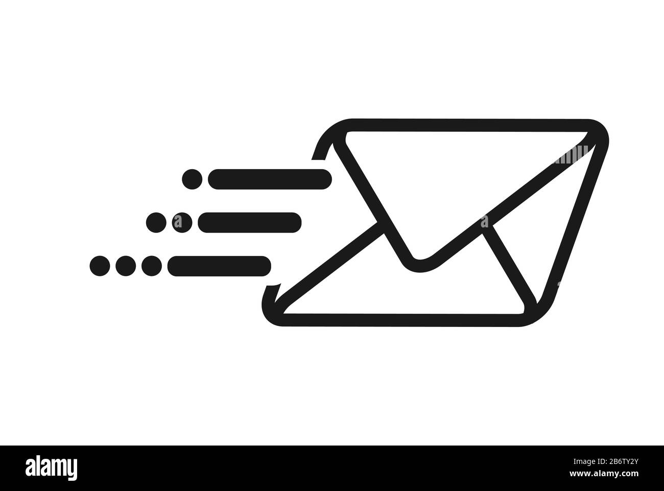 Vector icon of the sent message, empty outline. Simple flat design ...