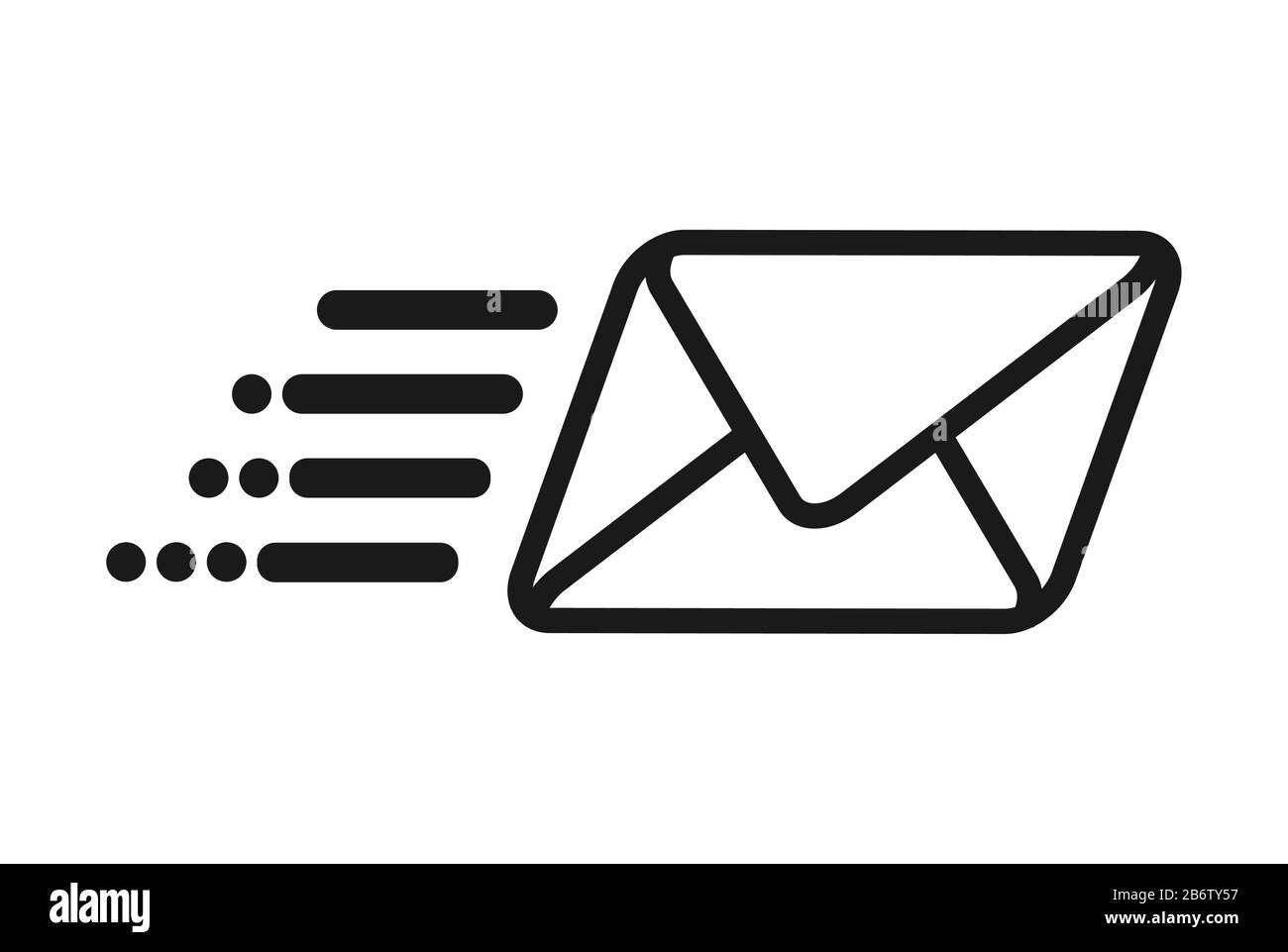 Vector icon of the sent message, empty outline. Simple flat design ...