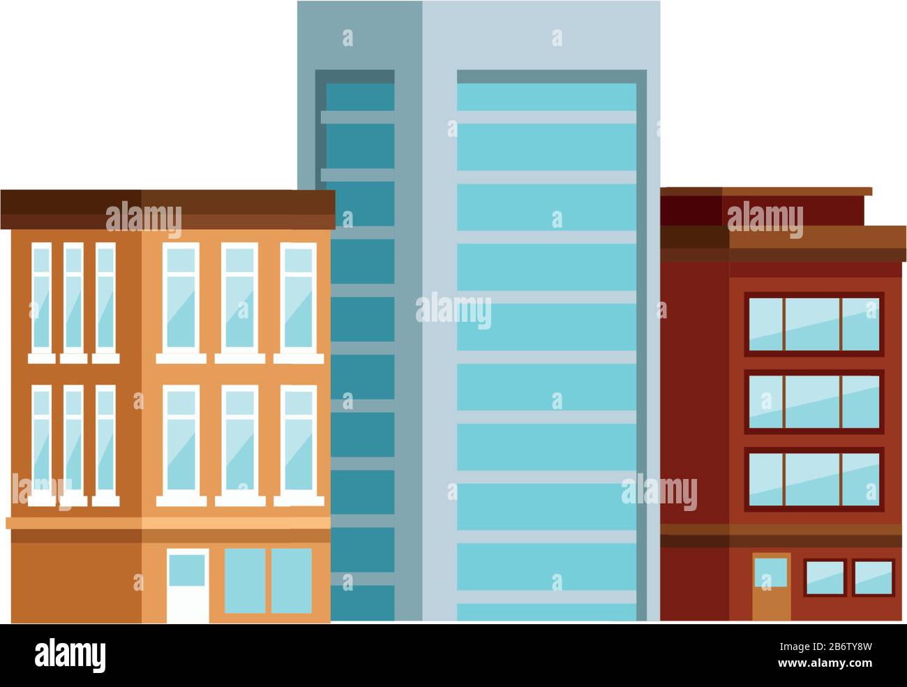 three buildings with windows isolated icon Stock Vector Image & Art - Alamy