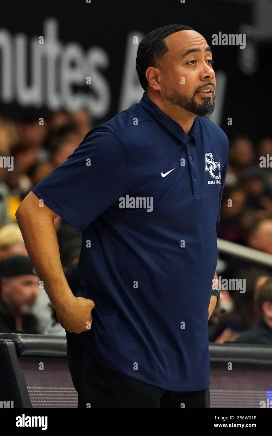 Sierra Canyon Trailblazers coach Andre Chevalier reacts against the ...