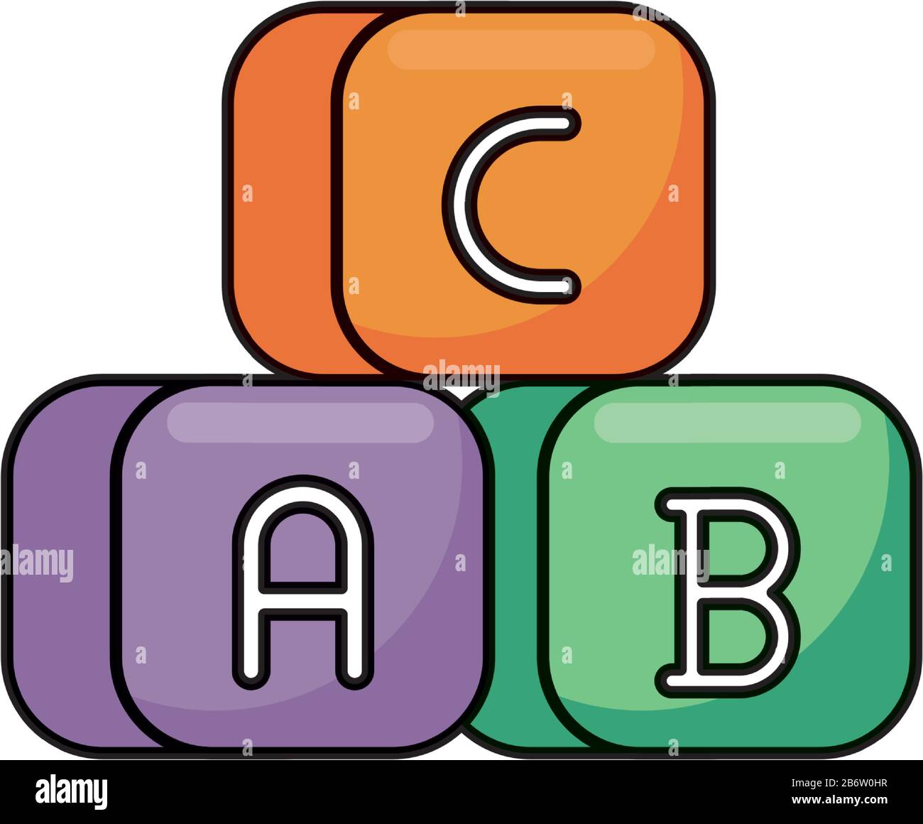 alphabet blocks child toy flat style icon Stock Vector Image & Art - Alamy