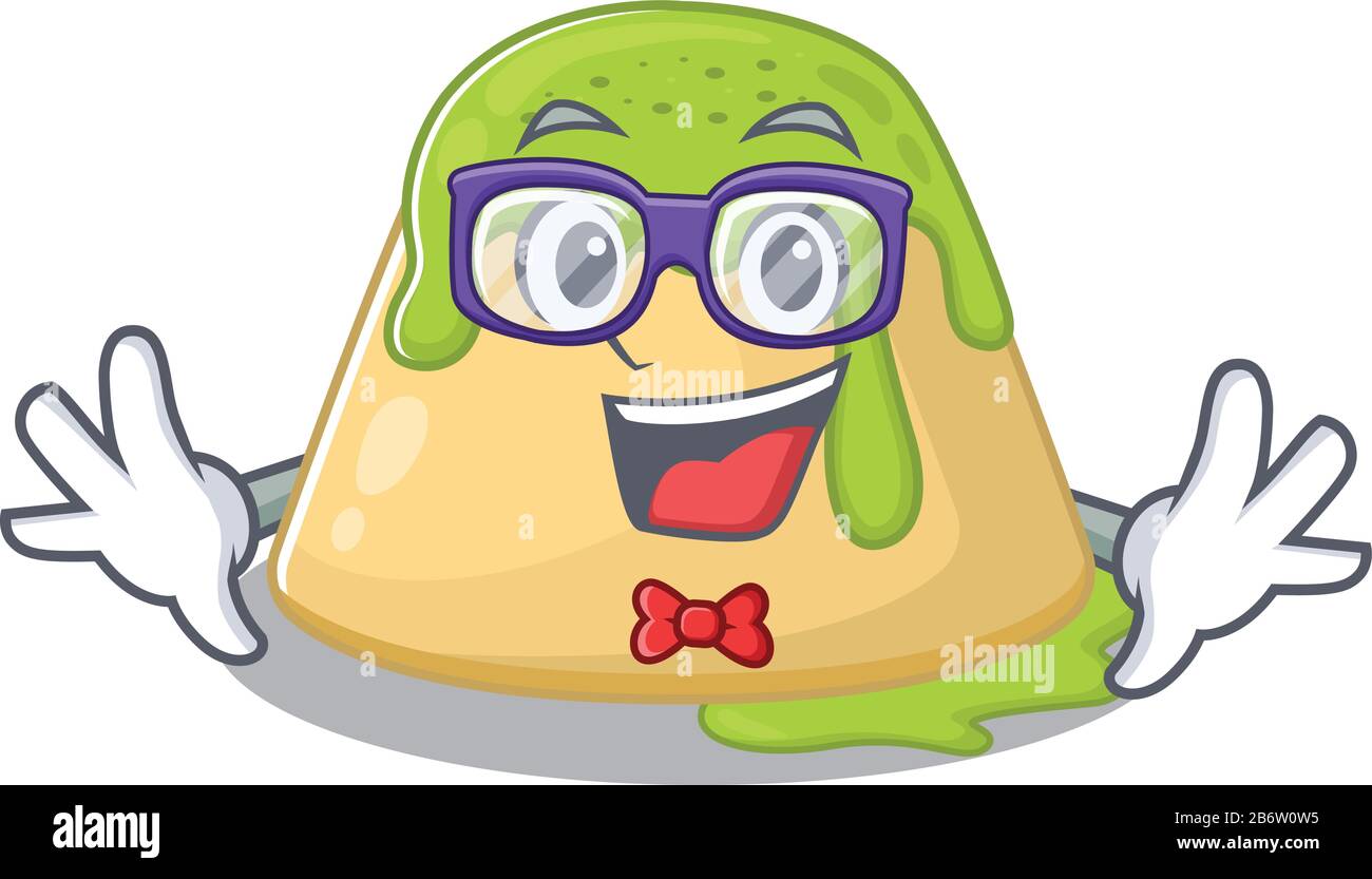 Super Funny Geek pudding green tea cartoon character design Stock ...
