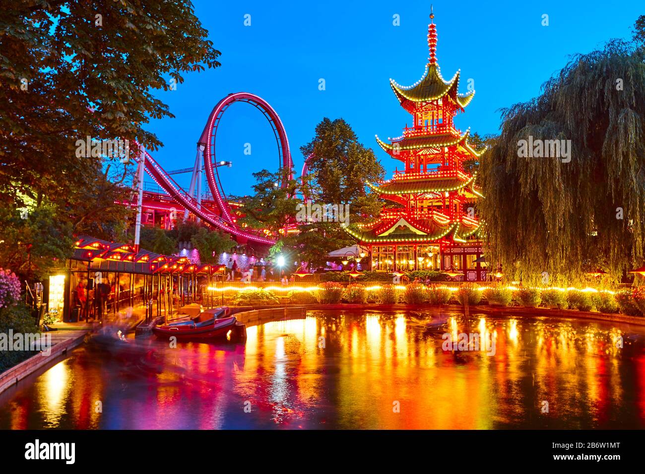 Amusement park in Copenhagen city center. Danish entertainment ...