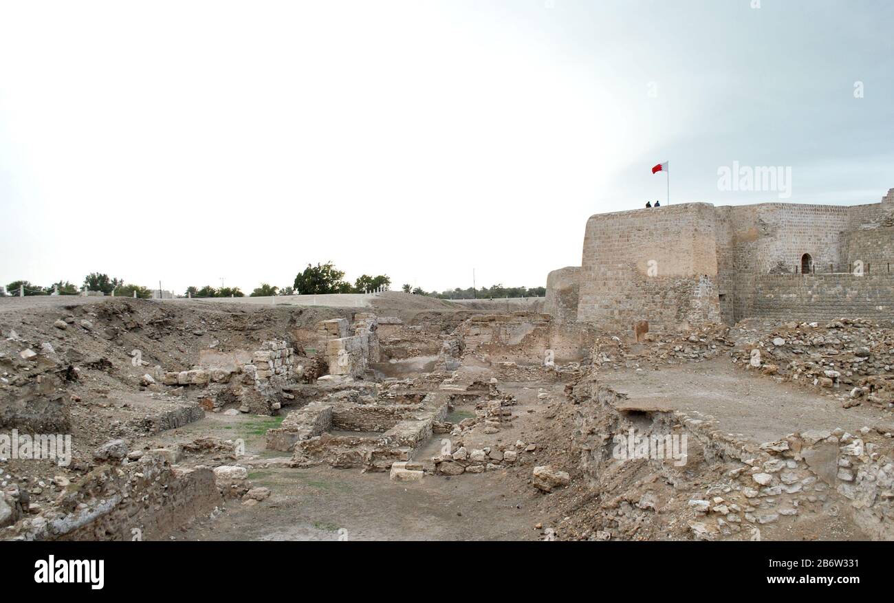 Bahrain National Fort view in the cloudy weather Stock Photo - Alamy