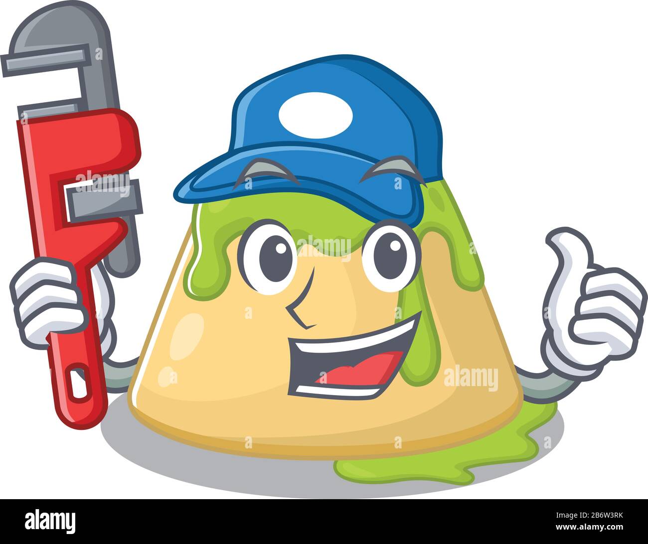 Smart Plumber pudding green tea on cartoon character design Stock ...